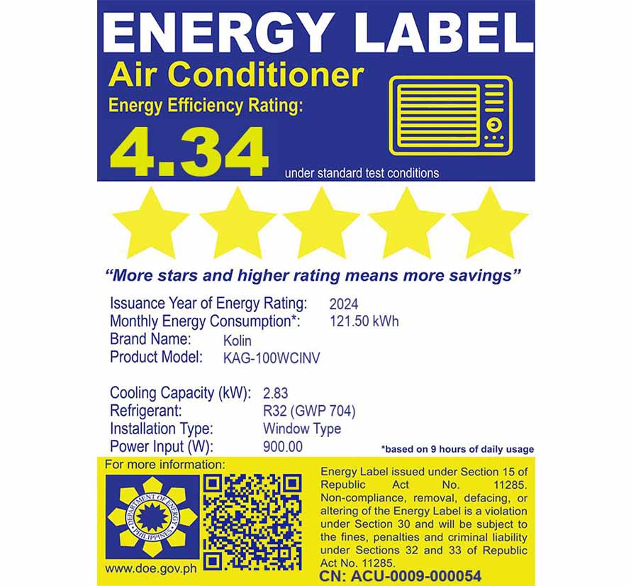 Kolin KAG100WCINV Best Inverter Window Type Aircon | Western