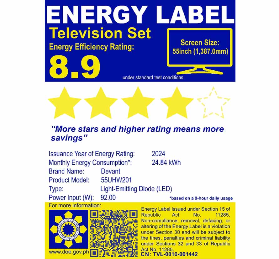 Devant 55UHW201 | Western Appliances